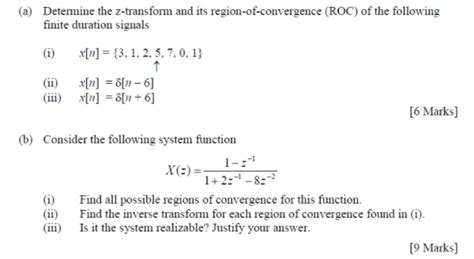 Solved A Determine The Z Transform And Its