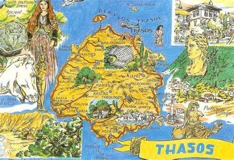 Michelin Thássos Map Large Detailed Map Of Thasos Lauqa