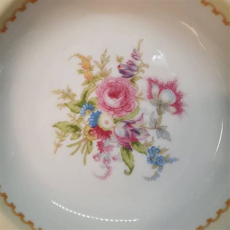 Set Of 5 Noritake China Empire Pattern 8 14 Rim Soup Bowls Flowers