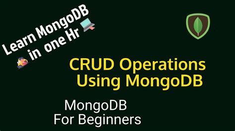 Mongodb Tutorial For Beginners Crud Operations In Mongodb Youtube