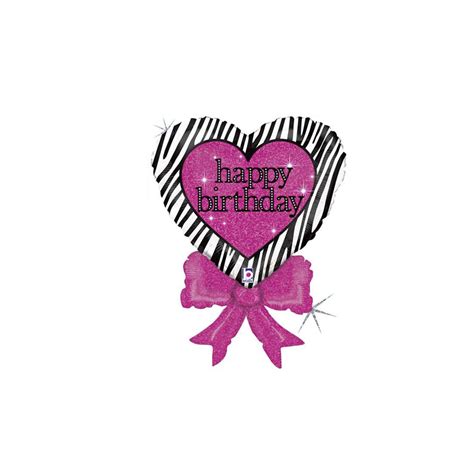 지브라 하트 리본 호일 풍선