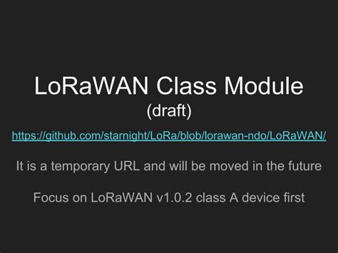 Lorawan Class Module And Subsystem Ppt
