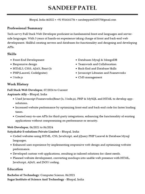 Resumes An Deep Patel Pdf Ajax Programming Java Script