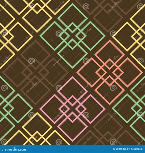 Simple Geometric Repeating Pattern With Colorful Squares Seamless Abstract Pattern With Shapes
