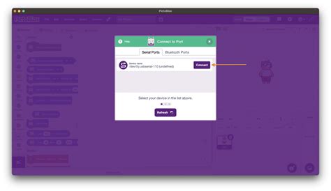quarky serial port connection stempedia education