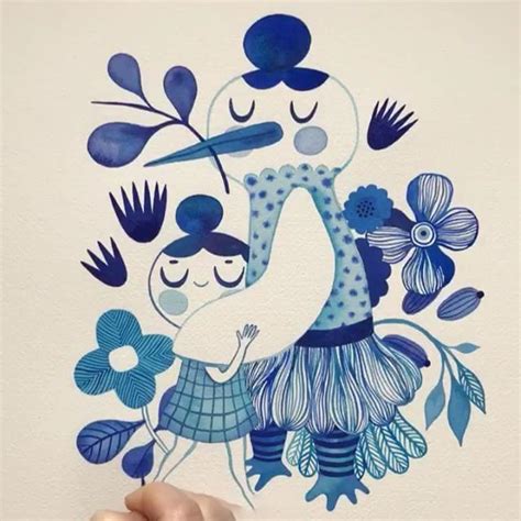 單色水彩插畫，夢幻的敘事風格，拿去欣賞吧！ 每日頭條