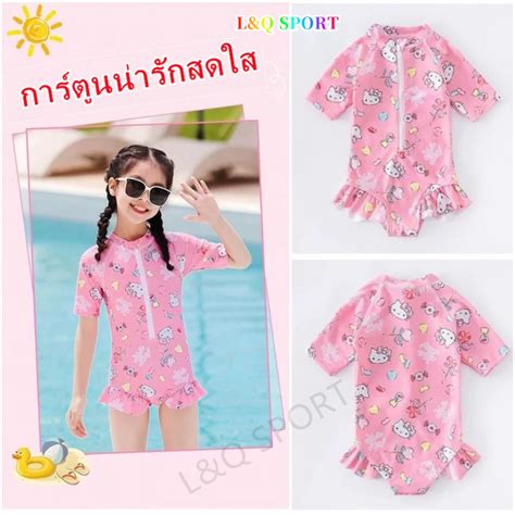 Hellokitty เด็กชุดว่ายน้ําสาวทารกเจ้าหญิงชุดว่ายน้ําเด็กใหม่ทะเลชายหาดสระว่ายน้ําสาวน้อยชุดว่าย