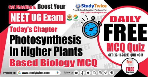 Photosynthesis In Higher Plants Important Mcq Questions Pdf