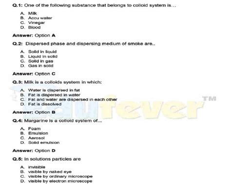 Chemistry Colloids MCQ EBook