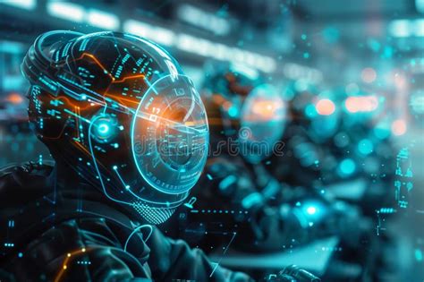 Futuristic Digital Interface Concept Featuring A Person In An Advanced Technological Suit