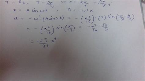 2 The X T Graph Of A Particle Undergoing Simple Harmonic Motion Is Shown Below The