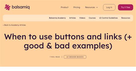 When To Use Buttons And Links Good Bad Examples