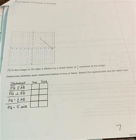 solved line segment ab ﻿is shown on the graph bar pq ﻿is