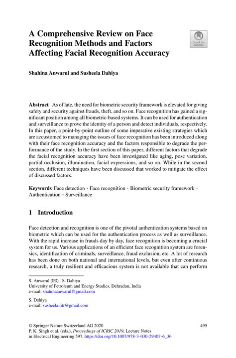 Pdf A Comprehensive Review On Face Recognition Methods And Factors Affecting Facial