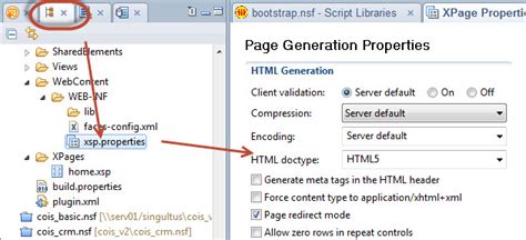 Setting Page Generation Properties To Html5 Eknoride