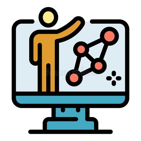 Ai Smart Monitor Icon Color Outline Vector Stock Vector Illustration Of Security Internet