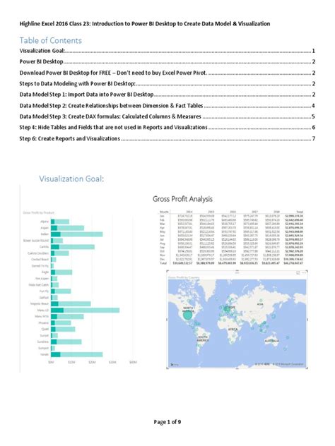 Highline Excel 2016 Class 23 Power Bi Desktop Pdf Business Intelligence Microsoft Excel
