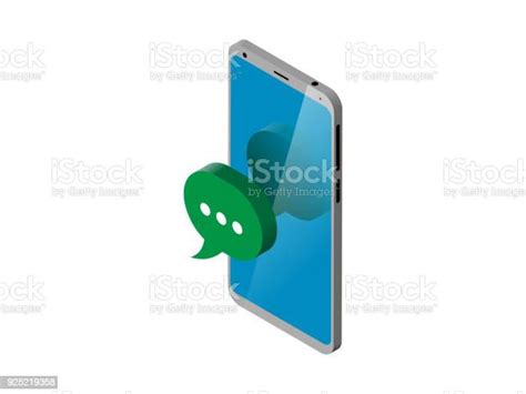 스마트폰 및 들어오는 메시지 아이소메트릭 3d 개념입니다 새로운 메일 Sms 전자 메일 알림 로그인 화면에 반영 개념에 대한 스톡 벡터 아트 및 기타 이미지 Istock