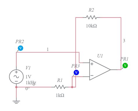 Closed Loop Non Inverting Amplifier Multisim Live