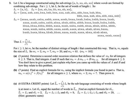 3 Let L Be A Language Constructed Using The