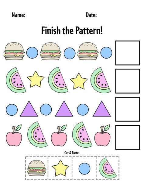 Free Printable Pattern Worksheets For Kindergarten Pdf Engaging
