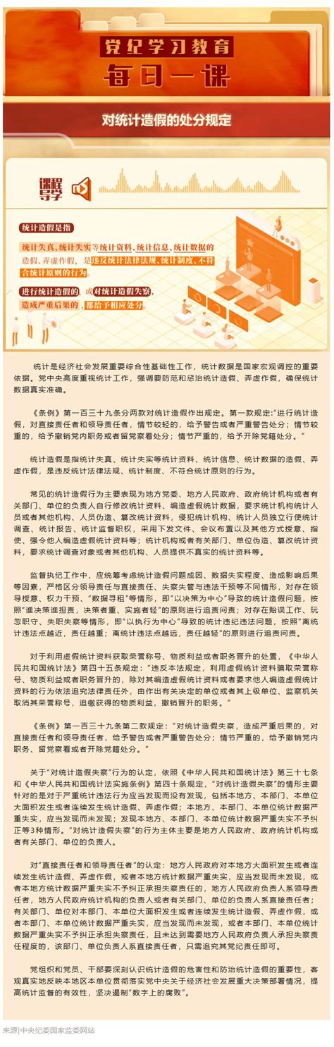 党纪学习教育•每日一课丨对统计造假的处分规定 山东第一医科大学附属眼科医院（山东省眼科医院（济南）