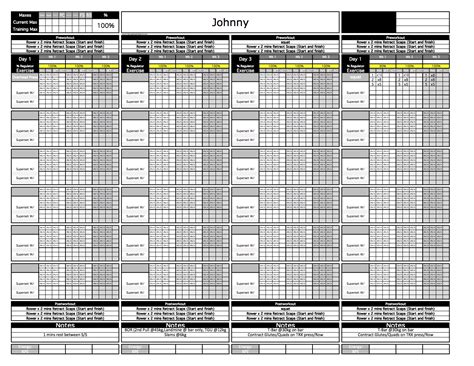 Strength Program Excel Template