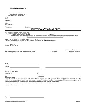 Fillable Online Joint Tenancy Grant Deed Fax Email