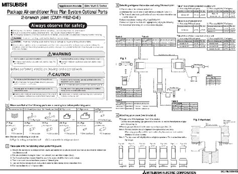 Mitsubishi Cmy Y62 G E Air Conditioner Manual Pdf View Download