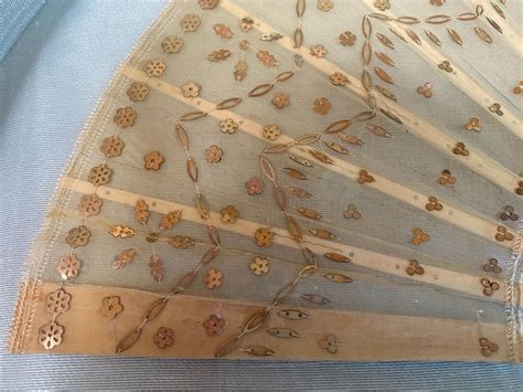 Antique 19th Century Mother Of Pearl Hand Fan W Shad Gem