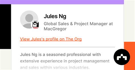 Jules Ng Global Sales And Project Manager At Macgregor The Org