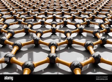 3d Rendering Of Structure Of The Graphene Or Carbon Surface Abstract Nanotechnology Hexagonal