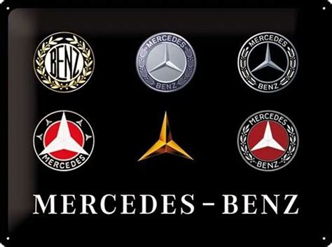 Mercedes Benz Logo Evolution Collectible Retro Metal Signs For Your Wall