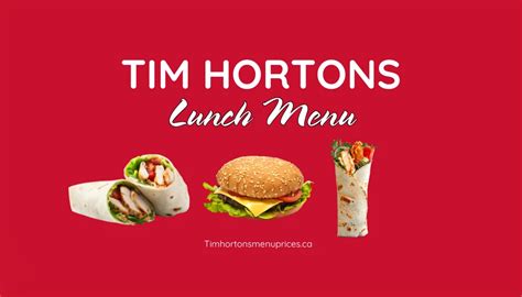 Tim Hortons Lunch Menu With Prices Canada 2026