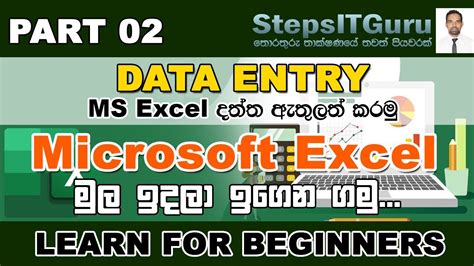 Ms Excel Data Entry Learn For Beginners Youtube