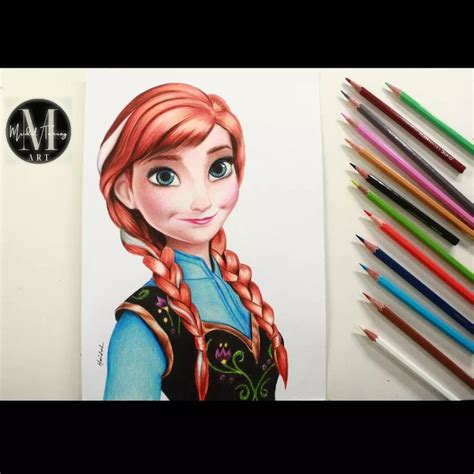 Drawing Anna Frozen By Mridul Frozen Characters Drawings How To Draw