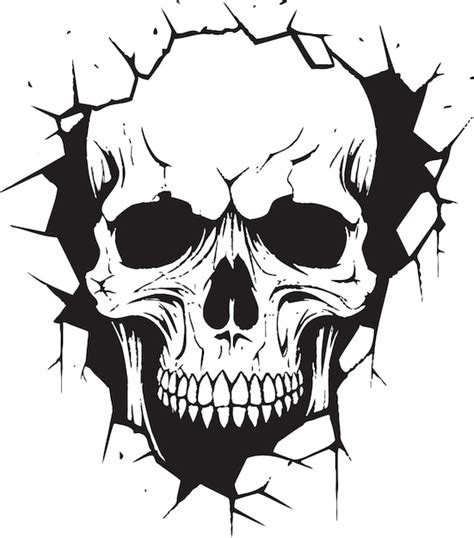 Premium Vector Dark Emergence Skull In Cracked Wall Design Mystical Unveiling The Walls Hidden