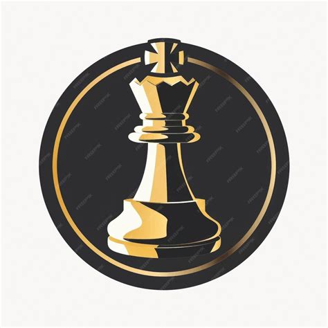 Golden Chess King Emblem Premium Ai Generated Vector