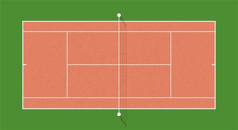 Premium Vector Top View Tennis Clay Court With Grid And Shadow Grass