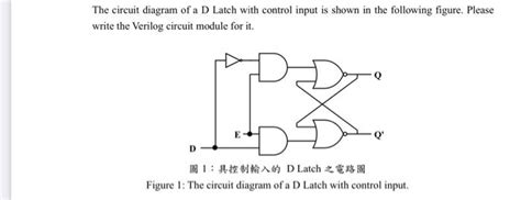 Solved The Circuit Diagram Of A D Latch With Control Input
