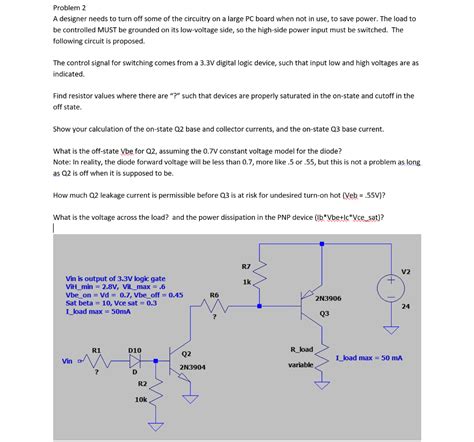 Solved Problem A Designer Needs To Turn Off Some Of The Chegg