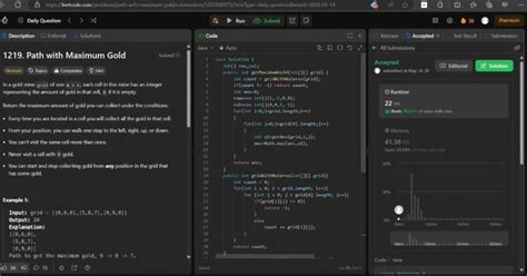 Day 36 Of Leetcodechallenge Path With Maximum Gold Rajamohan R