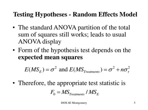 Ppt Design Of Engineering Experiments Random Factors And Hypothesis Testing Powerpoint