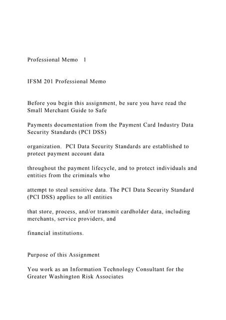 Professional Memo 1 Ifsm 201 Professional Memo Docx