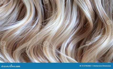Wavy Blonde Hair Texture For Fashion And Shampoo Promotion Stock