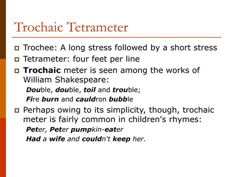 A Poem With Trochaic Tetrameter