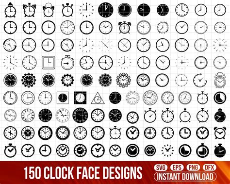 Clock Face SVG Bundle Timer Svg Clock Face PNG Clock Face Clipart Clock Face SVG Cut Files