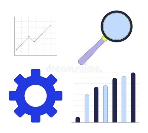 Business Data Analytics 2d Cartoon Objects Set Stock Illustration Illustration Of