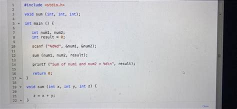 Solved 1 Include 2 3 Void Sum Int Int Int 4 5 Int