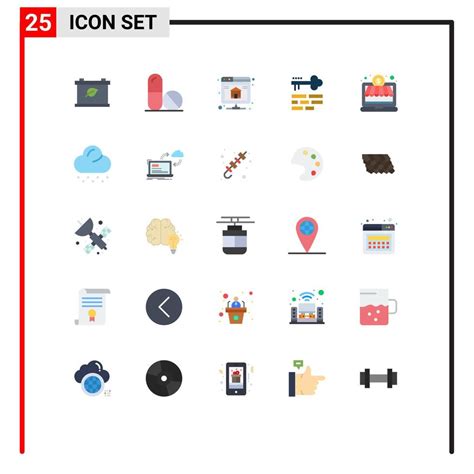 25 User Interface Flat Color Pack Of Modern Signs And Symbols Of Cloud Investment Hosting Online